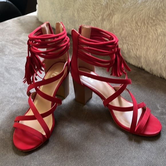 Shoes | Red High Heel Sandals | Poshmark